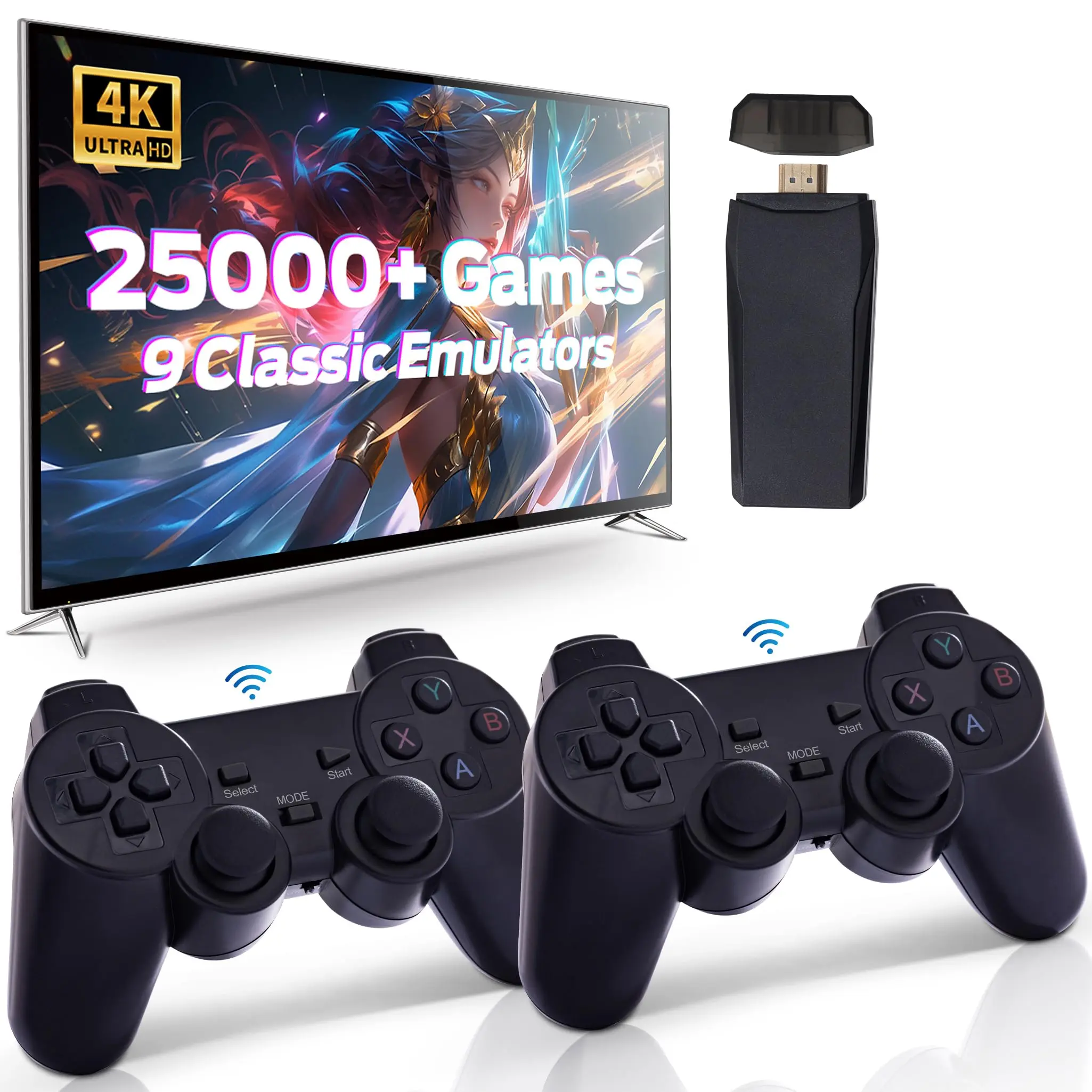 X2 Wireless Retro Game Controller, HDMI Plug-And-Play Console, Dual 2 ...
