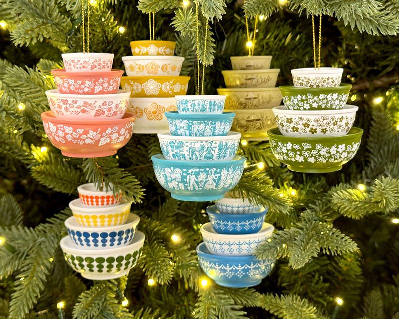 Mini Pyrex-Inspired Bowl Ornament | Retro Christmas Tree Decor - TikTok ...