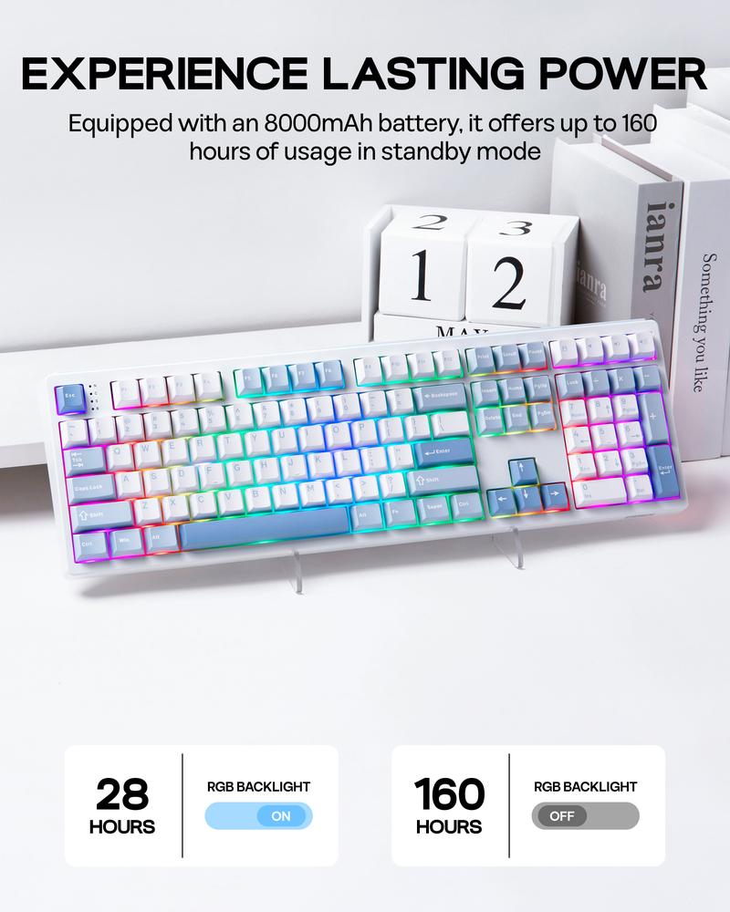 EPOMAKER TH108 Gasket 100% Wireless Full Size Mechanical Keyboard 108 ...