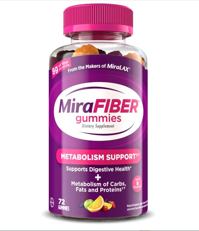 MiraFIBER Gummies from the Makers of MiraLAX, 8g of Daily Fiber Per ...