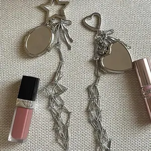 Keychain Lipstick Case with Mirror Bag Accessory Stainless Steel Mesh ...