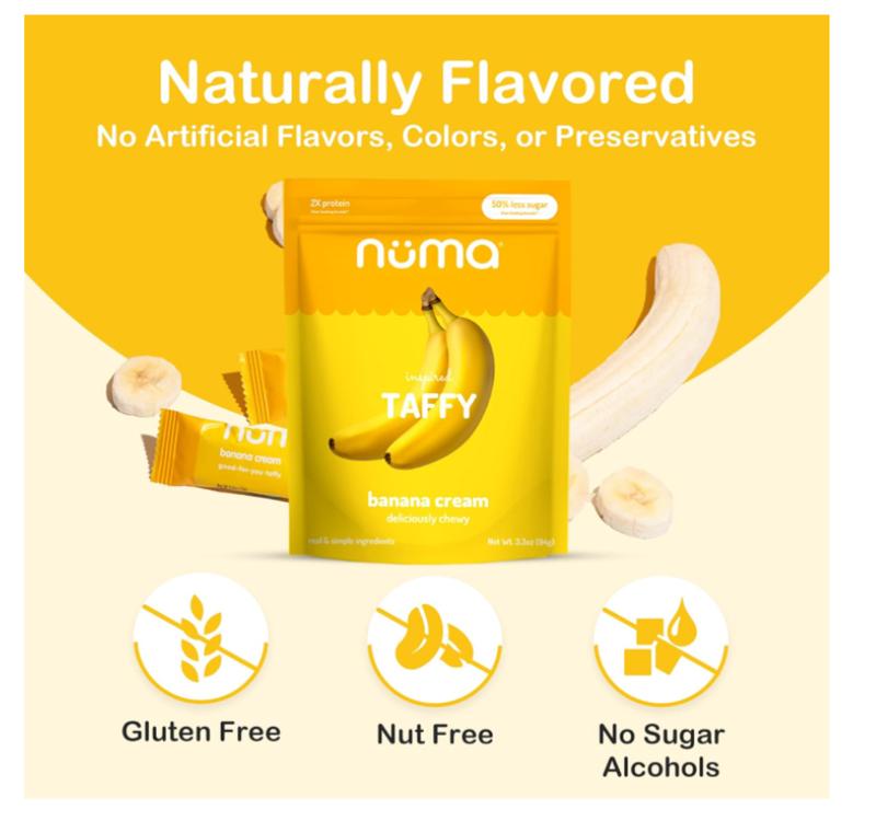 Numa Foods Banana Taffy Candy, Made with Real & Simple Ingredients ...