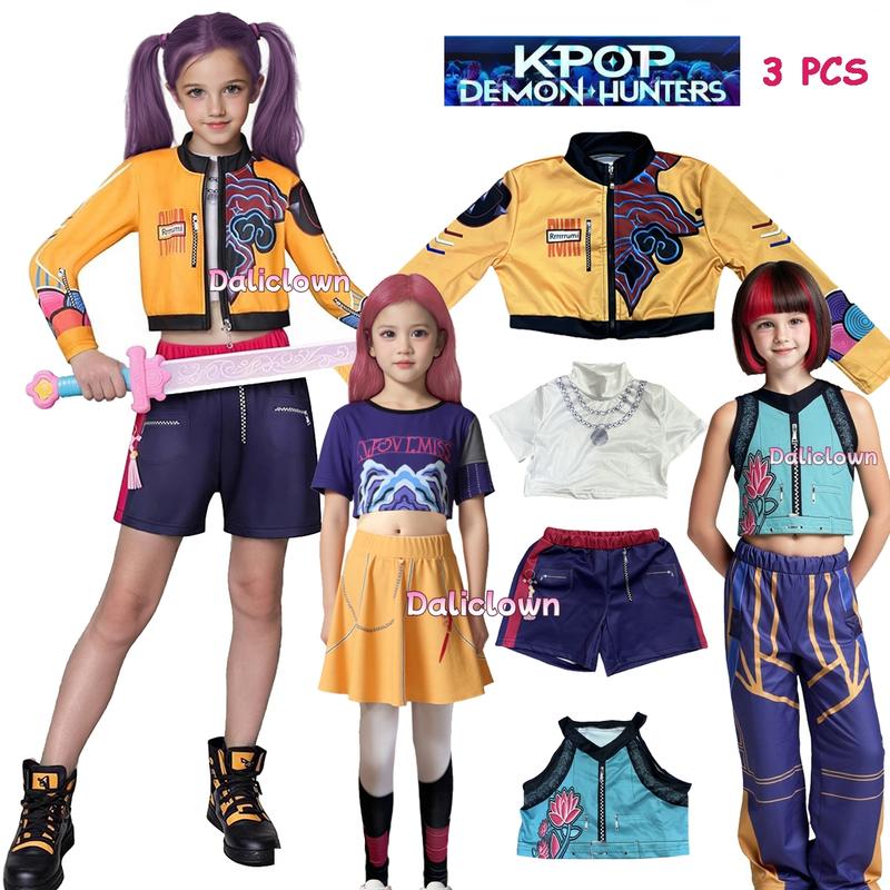Huntrix KPop Demon Hunters Mira Zoey Rumi Cosplay Costume Birthday ...