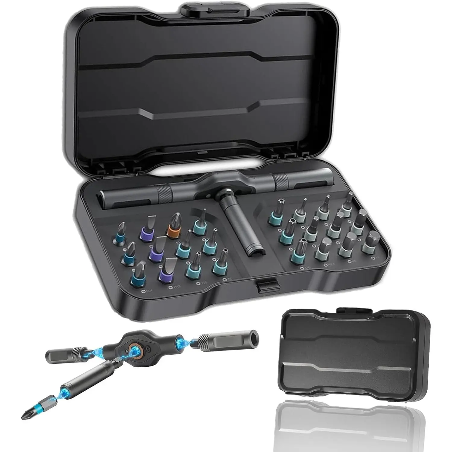 24-in-1 Set, DIY Ratchet Set with Detachable Handle, Portable Compact ...
