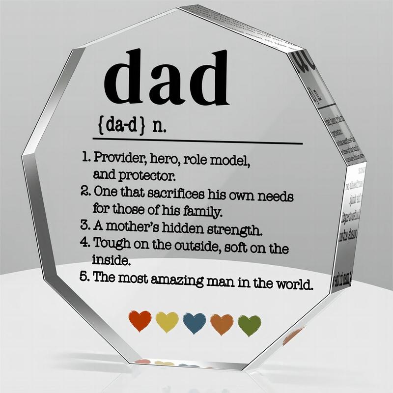 Acrylic Dad Award Decor, 1/9 Counts Clear Dad's Inspirational Words ...