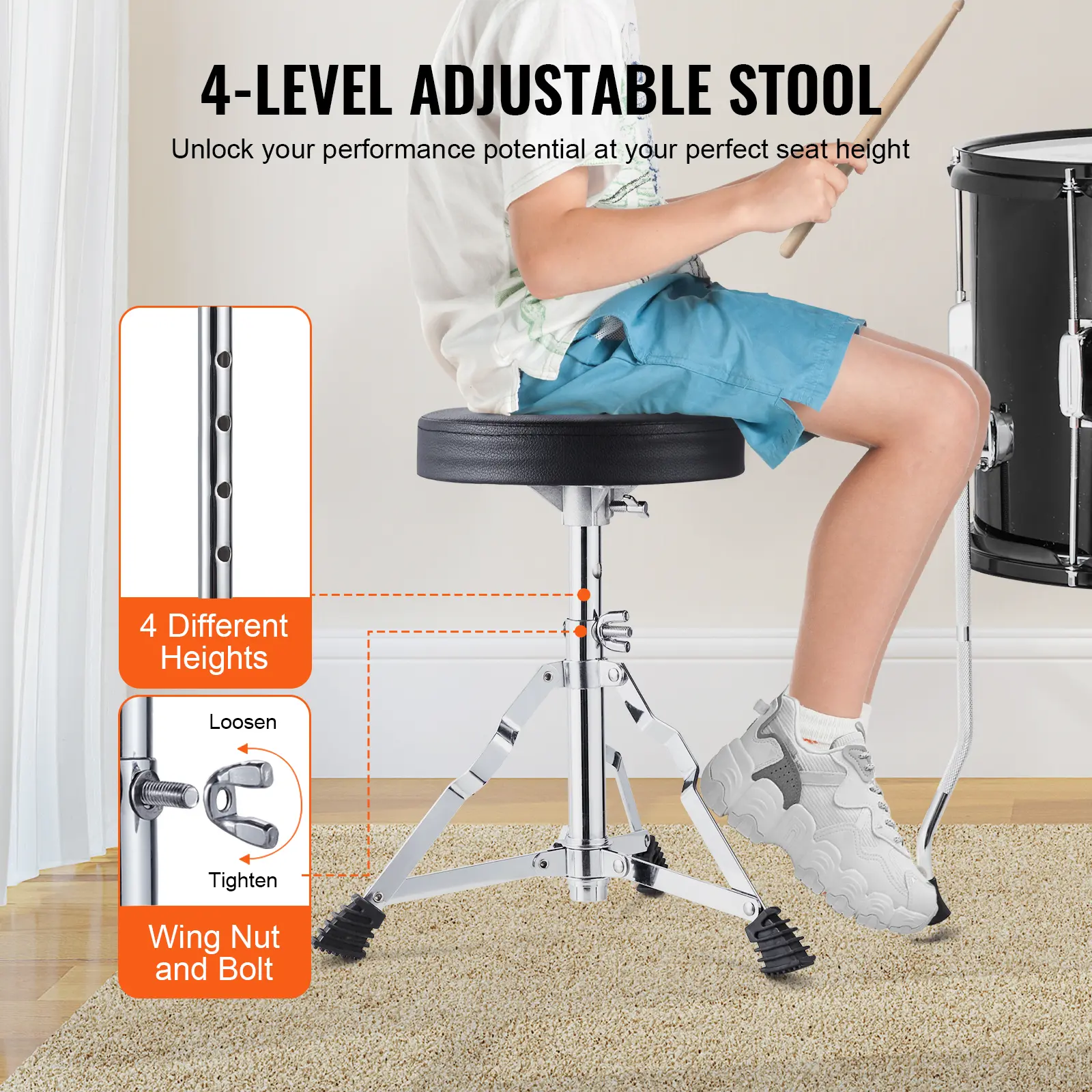 5-Piece Kids Drum Set - Beginner 16" Full Drum Kit - TikTok Shop