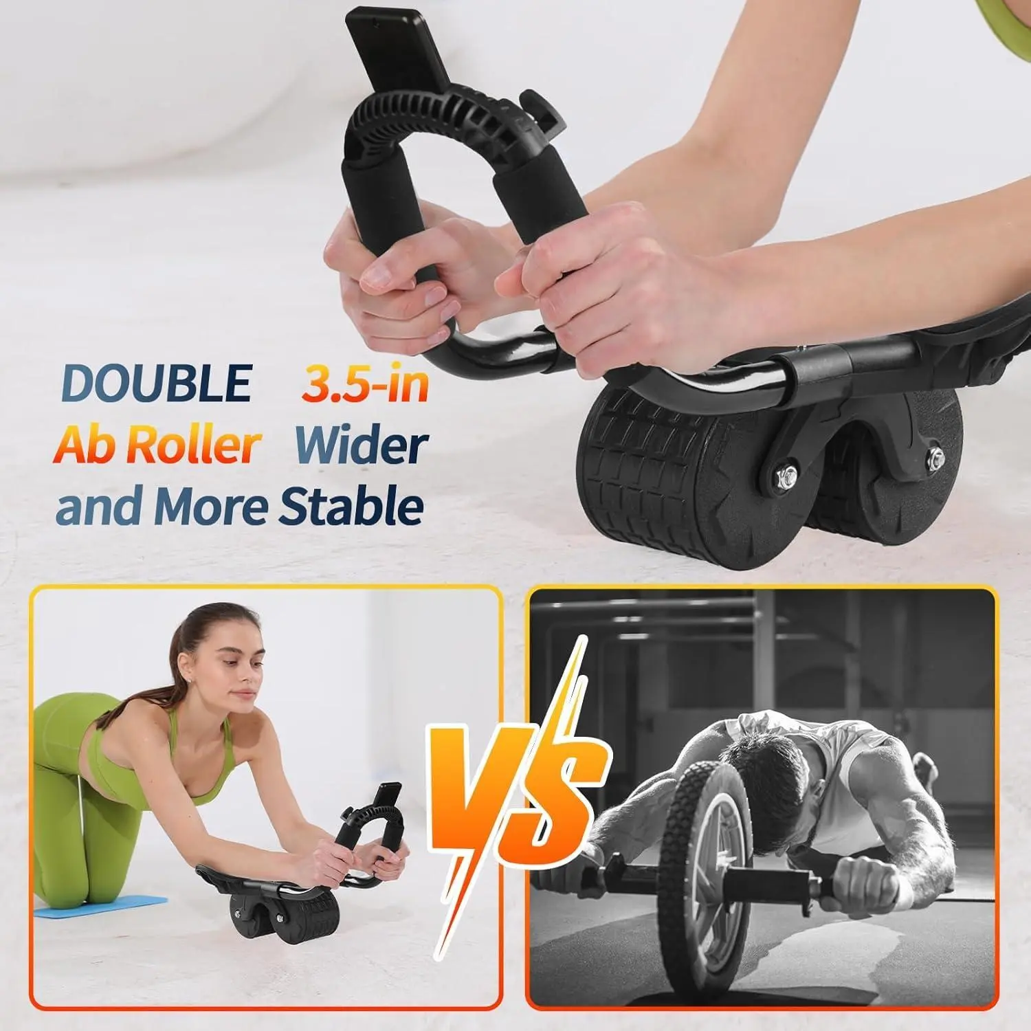 2025 New Ab Roller Wheel with Timer& Knee Mat,Automatic Rebound ...