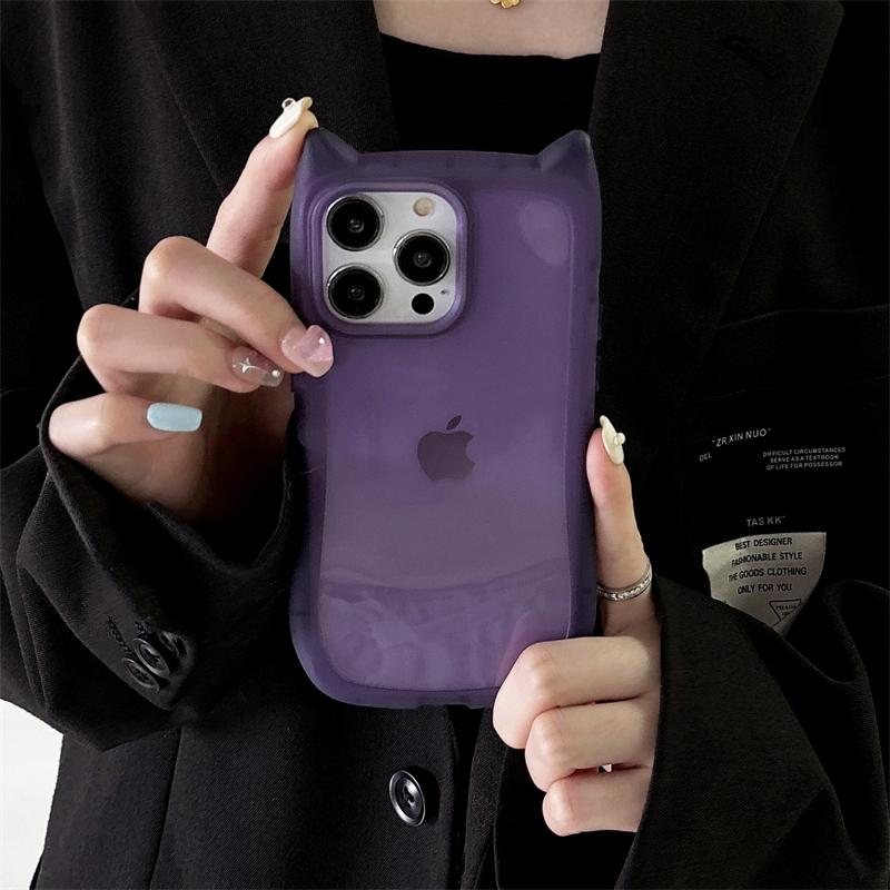 Japan Cute 3D Cat Ear Case For iPhone 16 15 14 13 12 11 Pro Max Plus ...