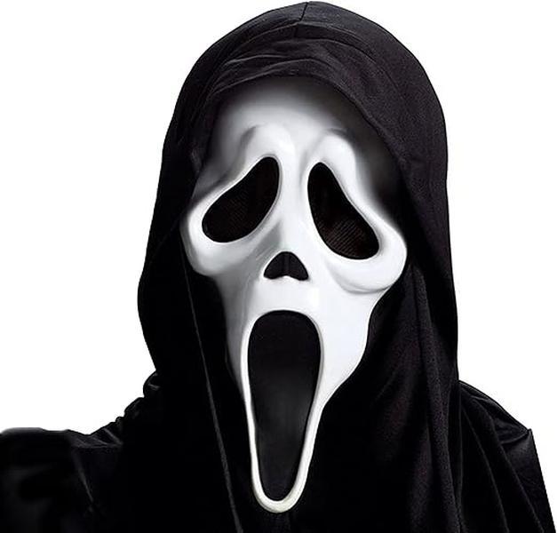 Ghost Face Mask With Shroud 100% Polyester Halloween Costume Accessory ...