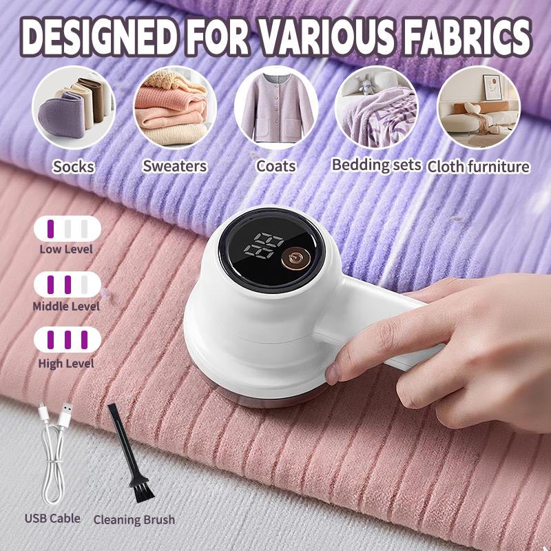 Rechargeable Fabric Shaver With 6-Leaf Stainless Steel Blades， Lint ...