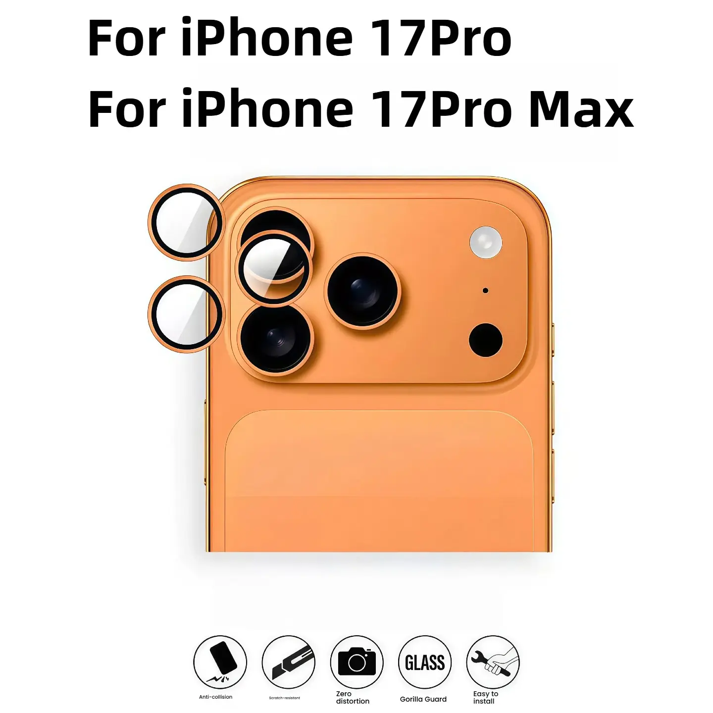 Apple iPhone 17 Pro/17 Pro Max Camera Lens Protector Film, HD Ultra ...