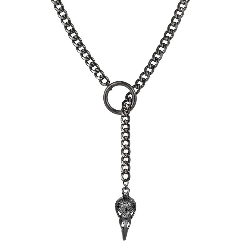 Heart O ring Slip Chain Necklaces for Women Stainless Steel Cuban Chain ...