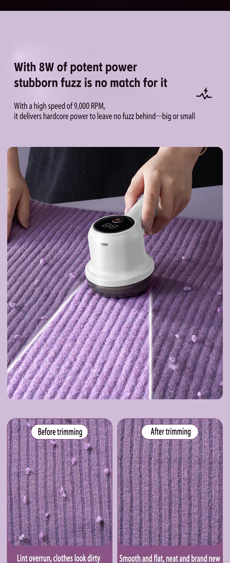 Rechargeable Fabric Shaver With 6-Leaf Stainless Steel Blades， Lint ...