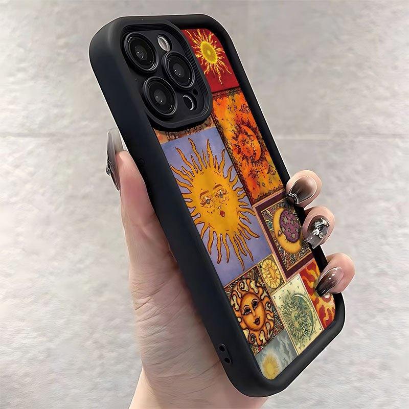 Sun & Moon Pattern Phone Case, Decorative Phone Protector Cover, Phone ...
