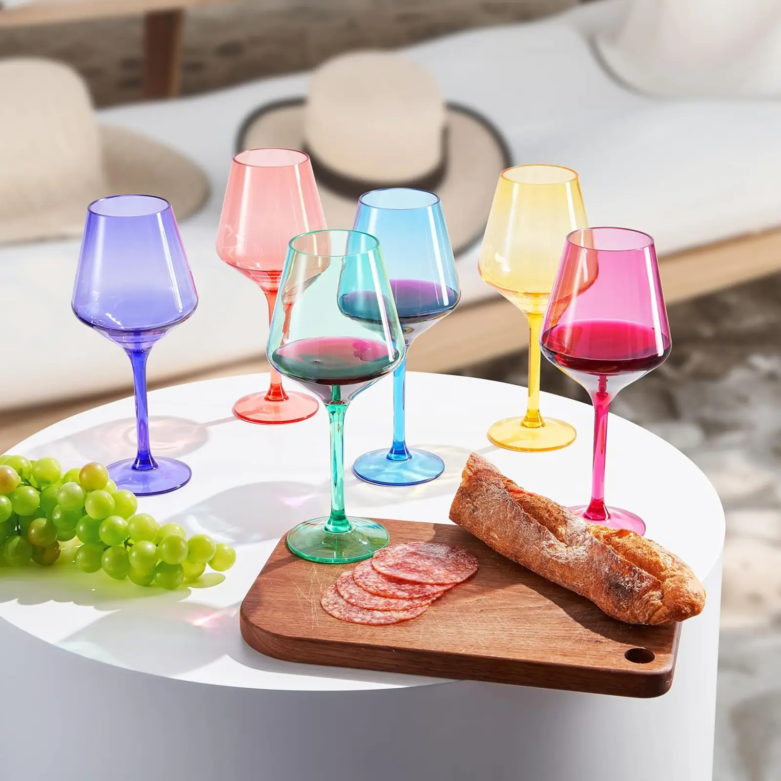 European Style Plastic Crystal Unbreakable Stemmed Wine Glasses | Set ...