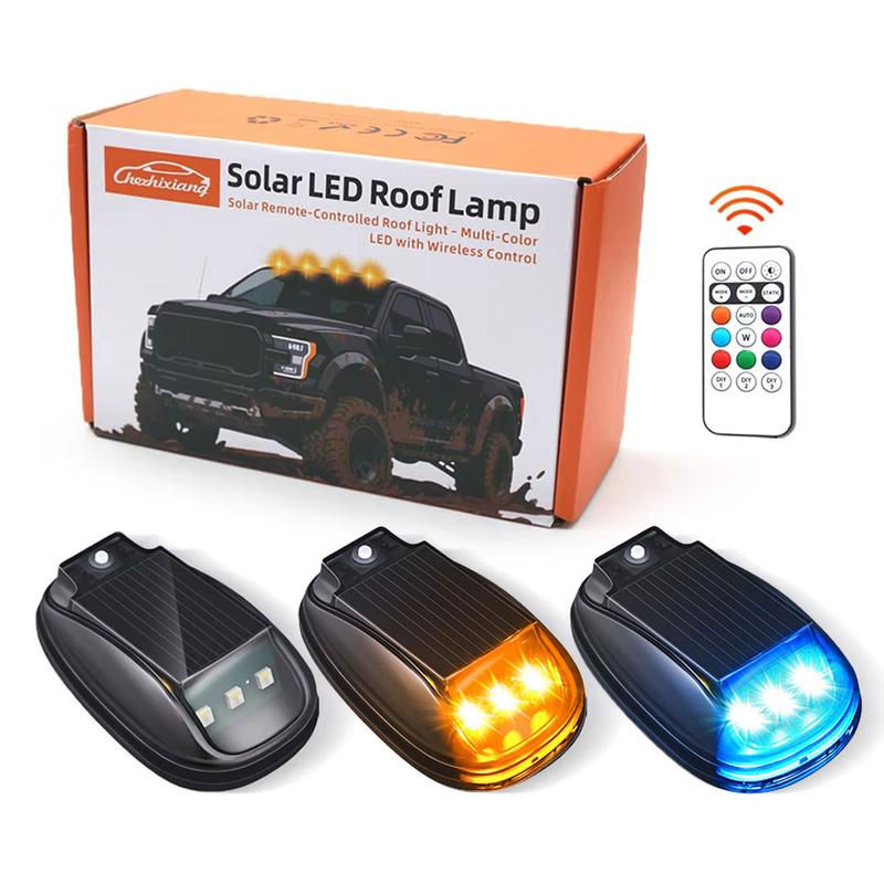 Car Solar Roof Strobe Light Wireless No Punch Cab Signal Lamp With ...