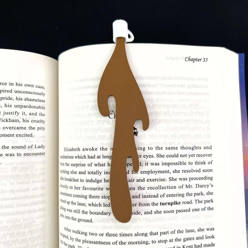 Spilled Coffee Shaped Book Mark, 2 Counts Creative Reading Book ...