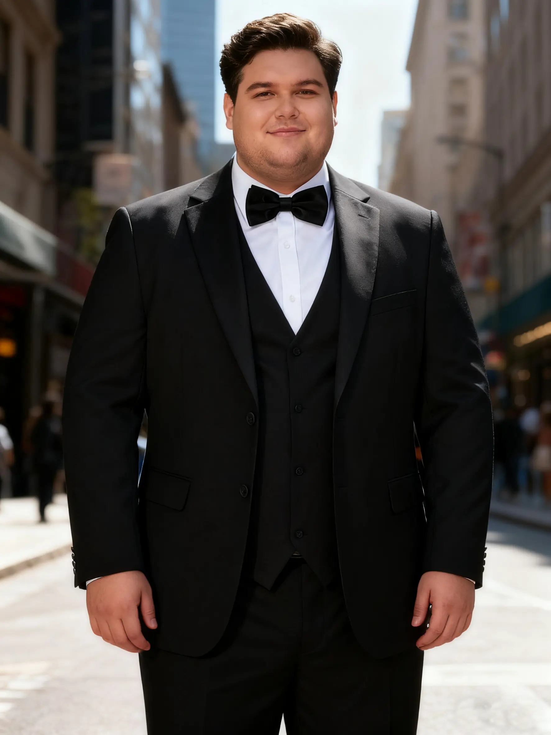 Big & tall Men's Three-Piece Formal Suit with Notch Lapel Vest Included ...