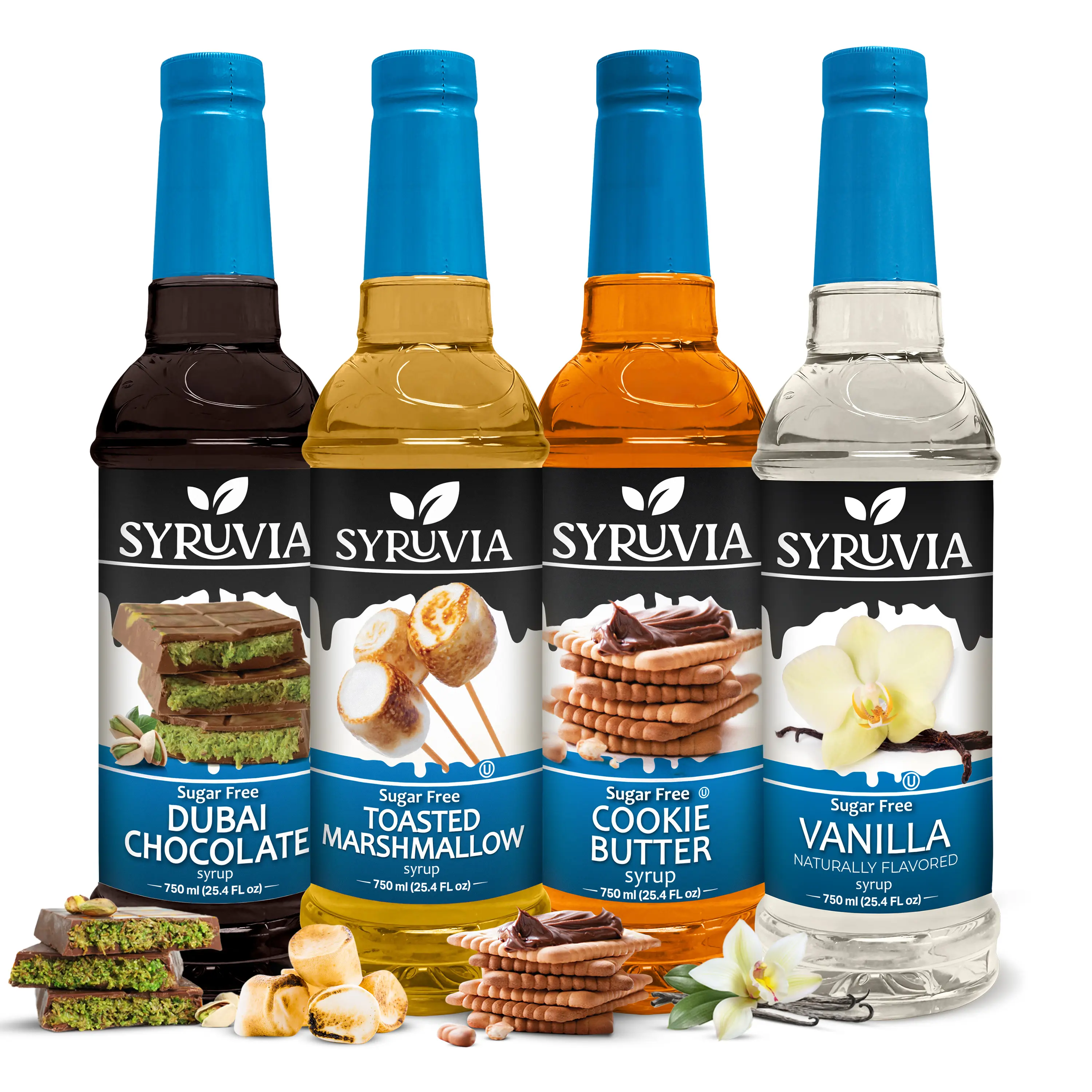 Syruvia Sugar Free Coffee Syrup Variety Pack – Dubai Chocolate, Toasted ...