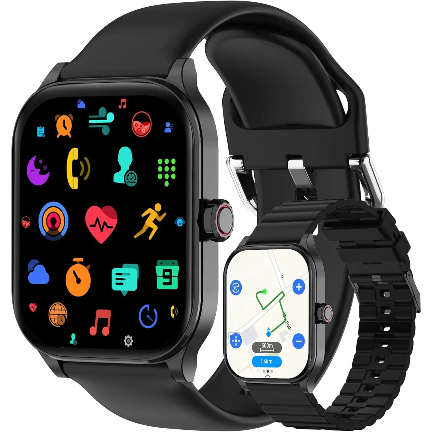 Watch, GPS & Free Maps, 1.96" Screen, AI, Call & Text, , Fitness & 24/7 ...