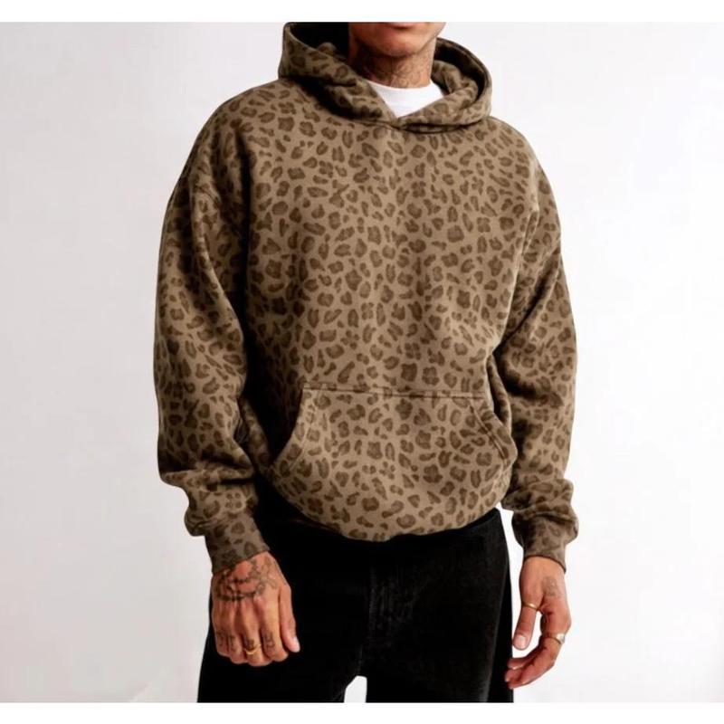 Leopard Print Hoodie | Oversized & Cozy Cotton Blend Sweatshirt with ...