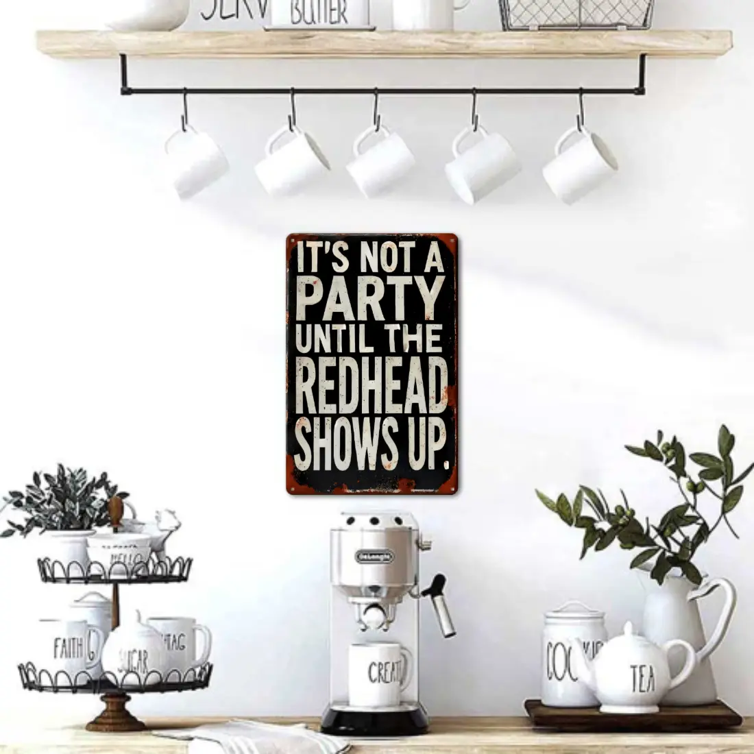 Industrial Vintage Humor Metal Wall Art Sign - "It's Not a Party Until ...
