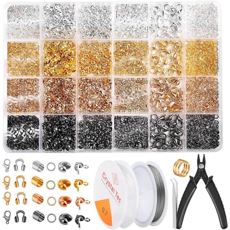 2160 count Crimp Beads Kit for Making, Knot Covers, Crimp Bead Covers ...