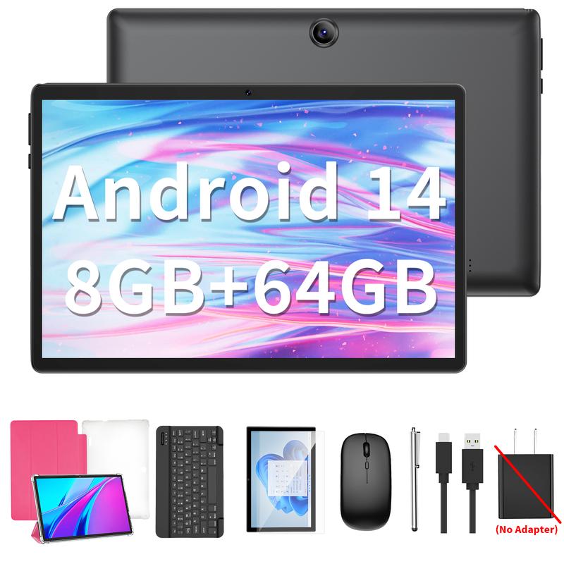 Relndoo Tablet 10.1 Inch Android 14, 5 in 1 Tablet with Keyboard ...