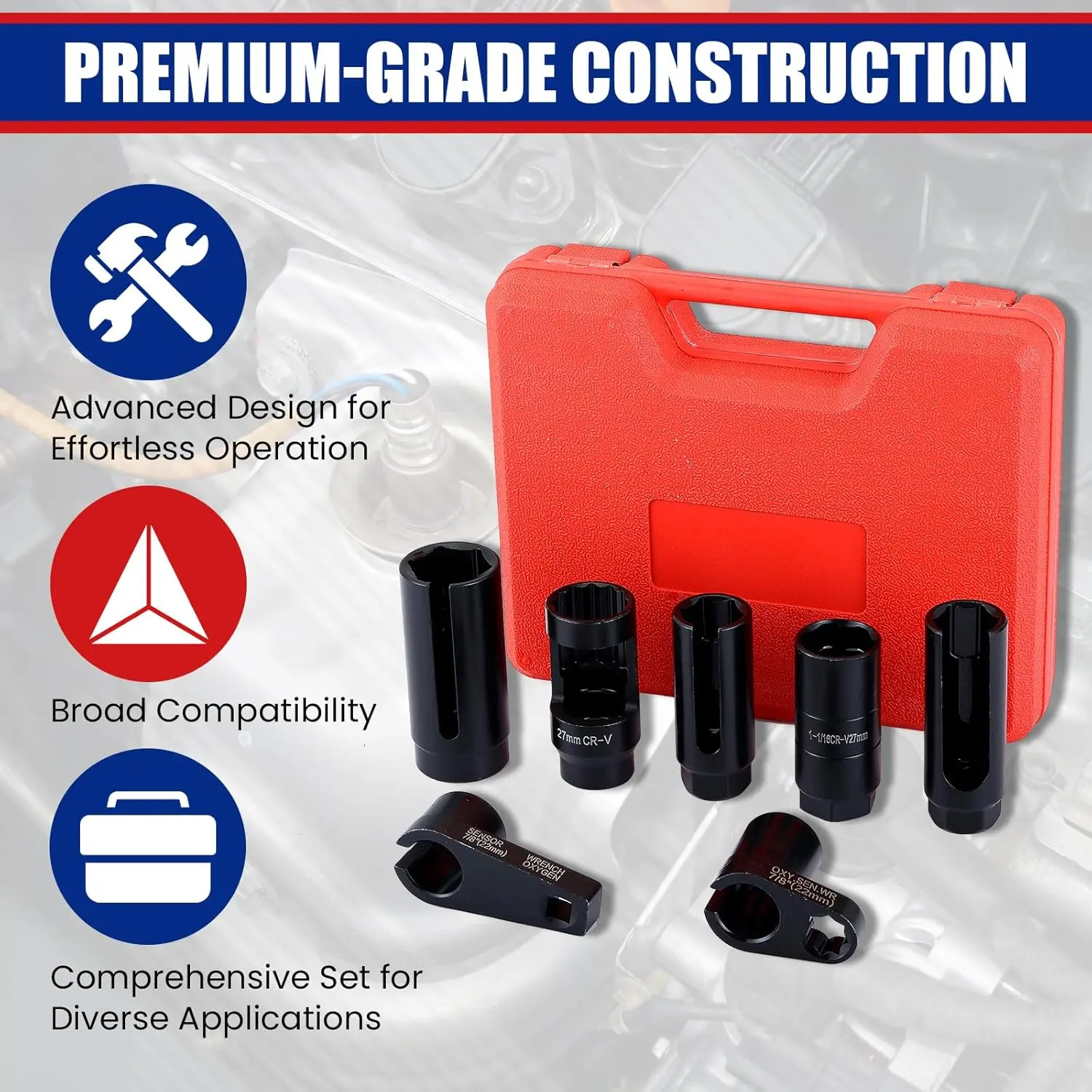 7PCS O2 Oxygen Sensor Socket Kit, Universal Sensor Removal ...