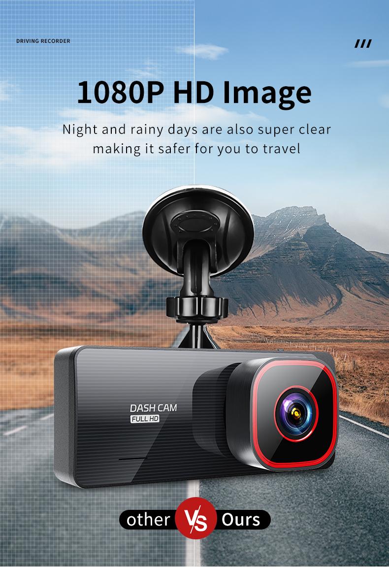 VAVUPO 3-Channel Dash Cam with Front Rear Cabin Video 1080P HD Loop ...