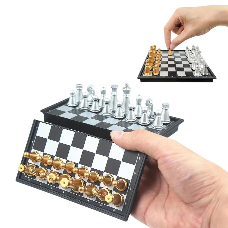 Mini Magnetic Chess Board Game, 1 Count Portable Folding Chess ...