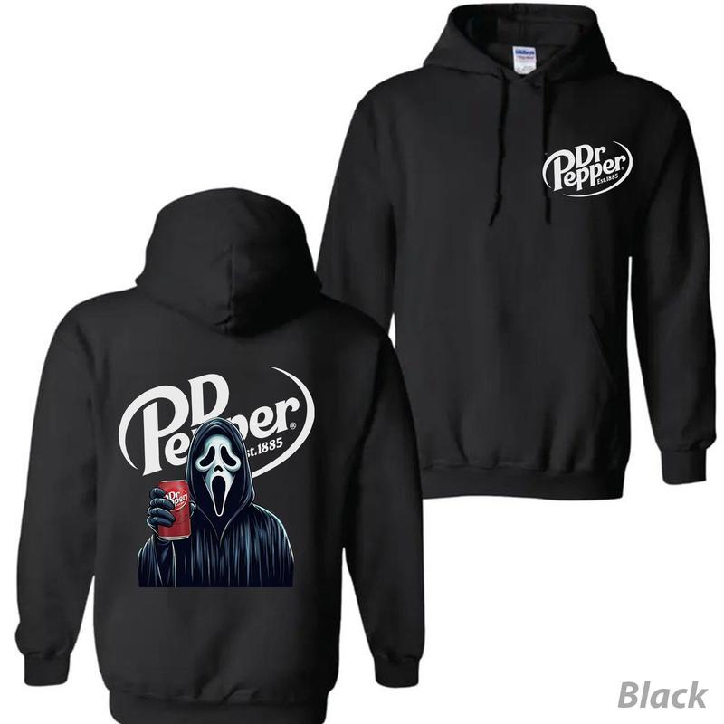 Dr Pepper Ghost Face Hoodie Casual Long Sleeve Pullover for Fall Winter ...