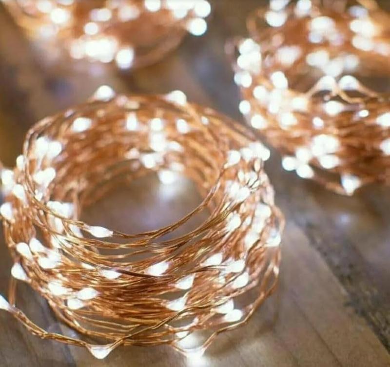 String Lights, 200 LED 66 FT Copper Fairy String Lights Warm White ...