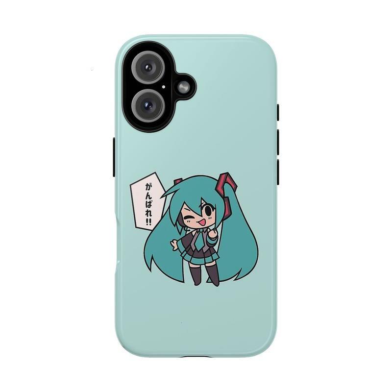 Hatsune Miku Chibi Ganbare Glossy Tough iPhone Case - Cute Vocaloid Fan ...