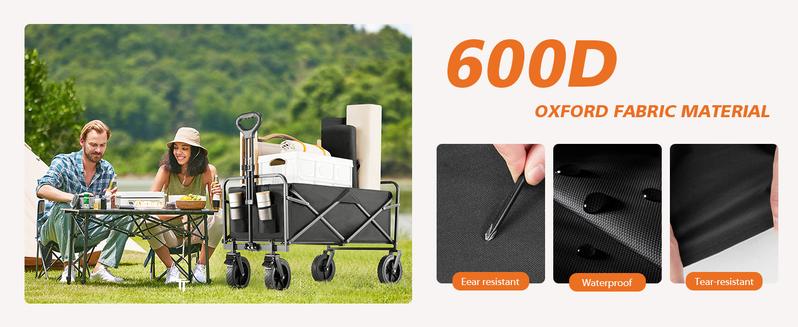 【Labor Day】SweetFurniture Collapsible Foldable Wagon Cart with All ...