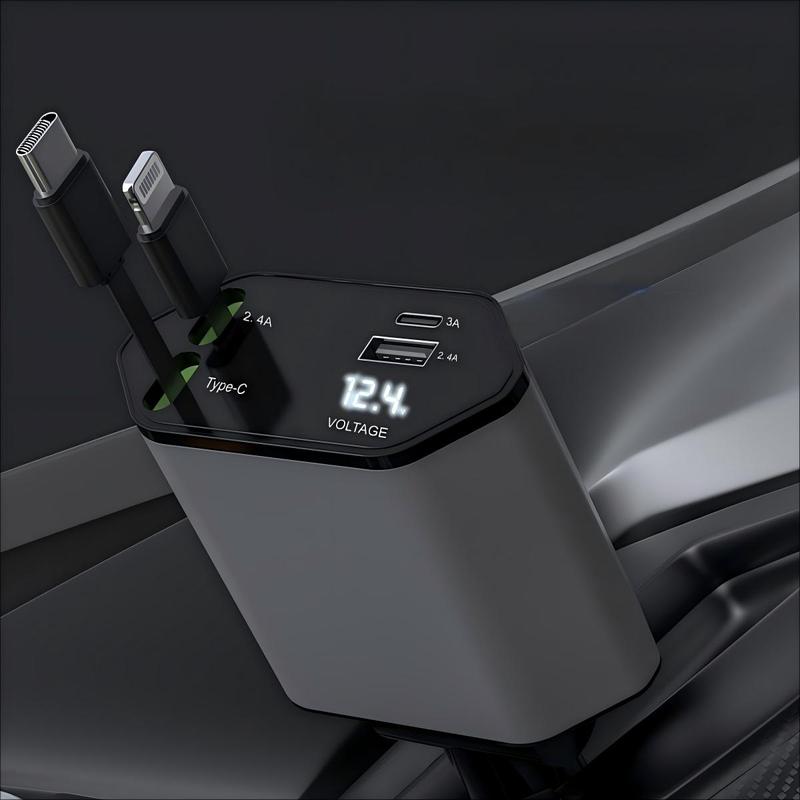 4 in 1 Retractable Car Charger Car Charger USB Fast Charging, Car ...