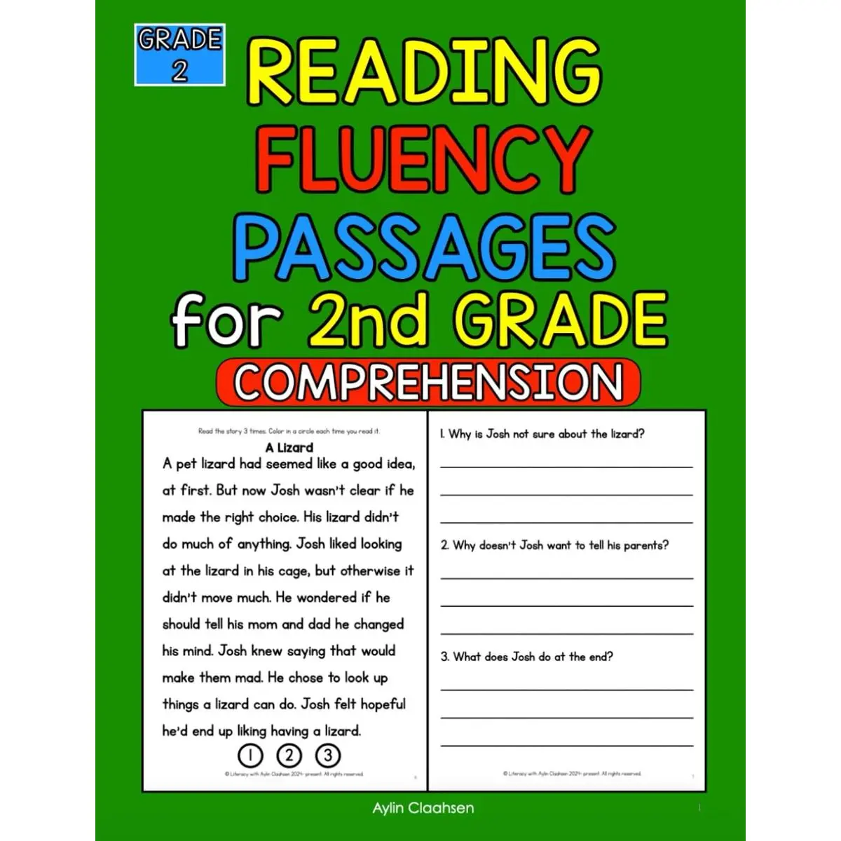 2nd Grade Fluency Passages with Comprehension Questions Workbook ...