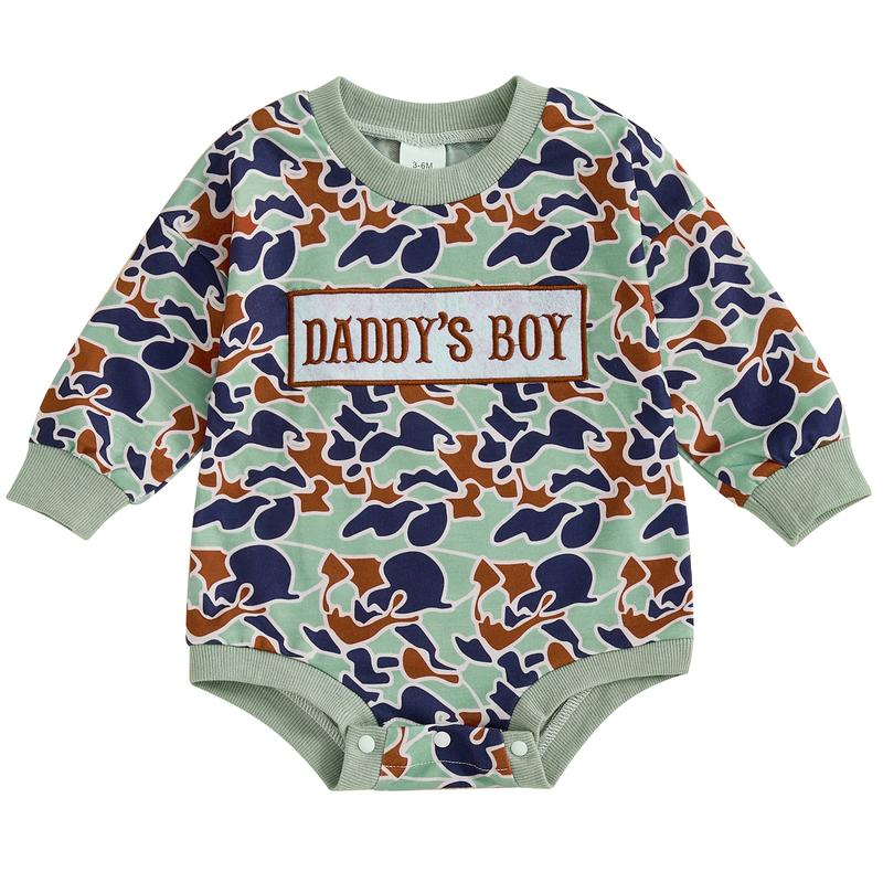 Spring Baby Boy Outfit Daddys Boy Baby Clothes Newborn Bubble Romper ...