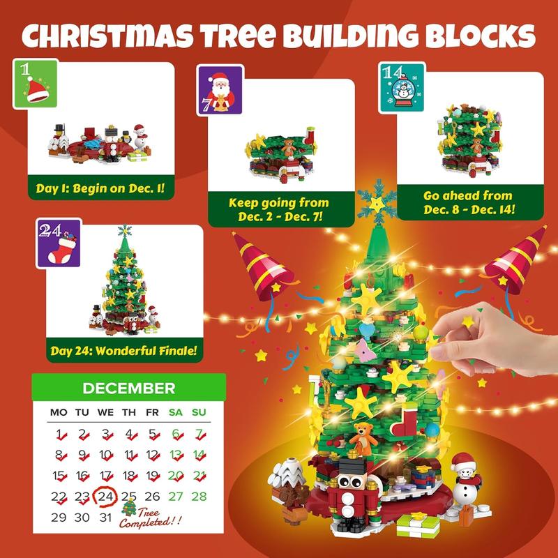 Advent Calendar 2025 Christmas Building Blocks Kit - Christmas Paradise ...