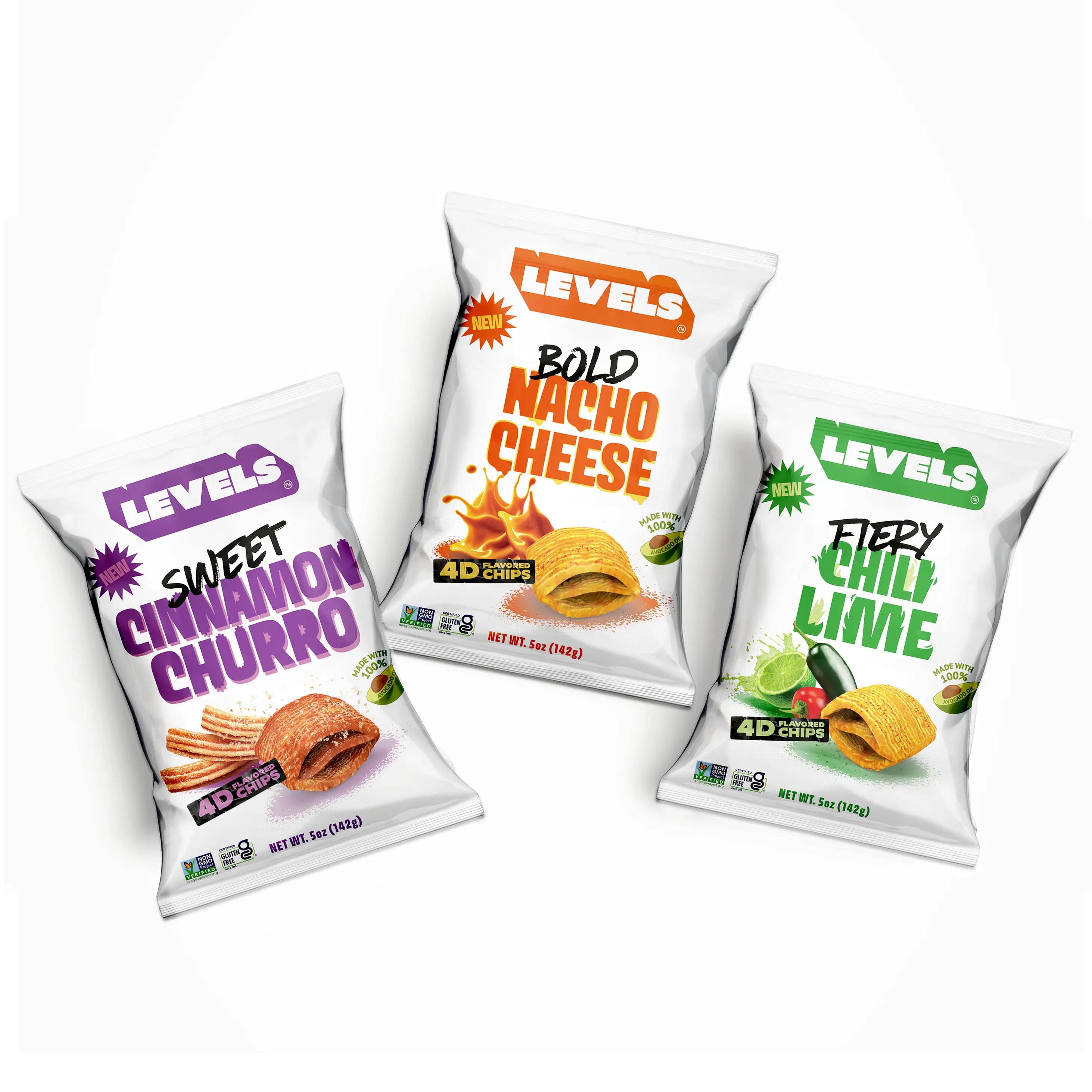 Levels by Brent Rivera 3 Pack 5 oz Bags (15 total ounces) Fiery Chili ...