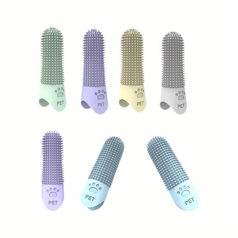 360° Pet Finger Toothbrush Set, 5 Counts Soft & Flexible Silicone Pet ...