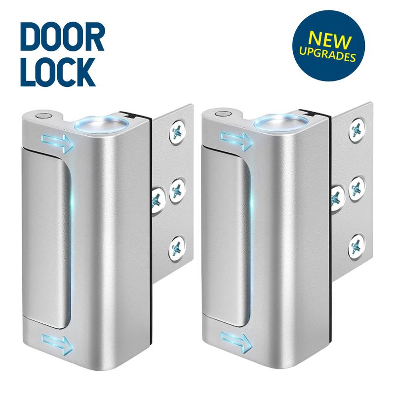 2-Pack Security Door Locks, Heavy-Duty Aluminum Alloy, Anti-Force ...