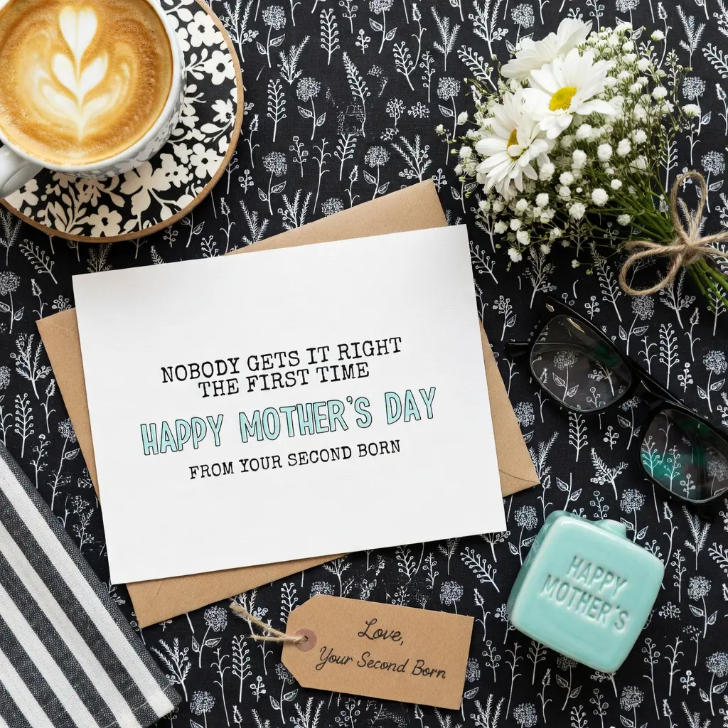 Funny Mother's Day Card with Blank Inside, "Second Born" Sarcastic ...