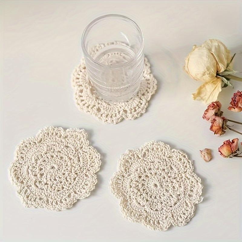 Crochet Lace Coaster, 1/2/5 Counts Vintage Drink Coaster, Decorative ...