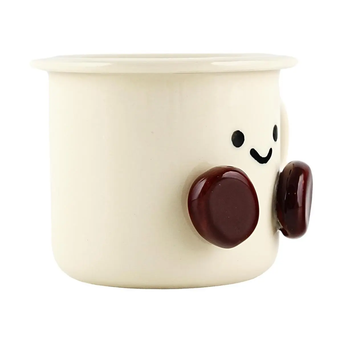 KawashimaYA Cute Cocoa Bean Ceramic Mini Mugs, Kawaii Small Coffee Tea ...