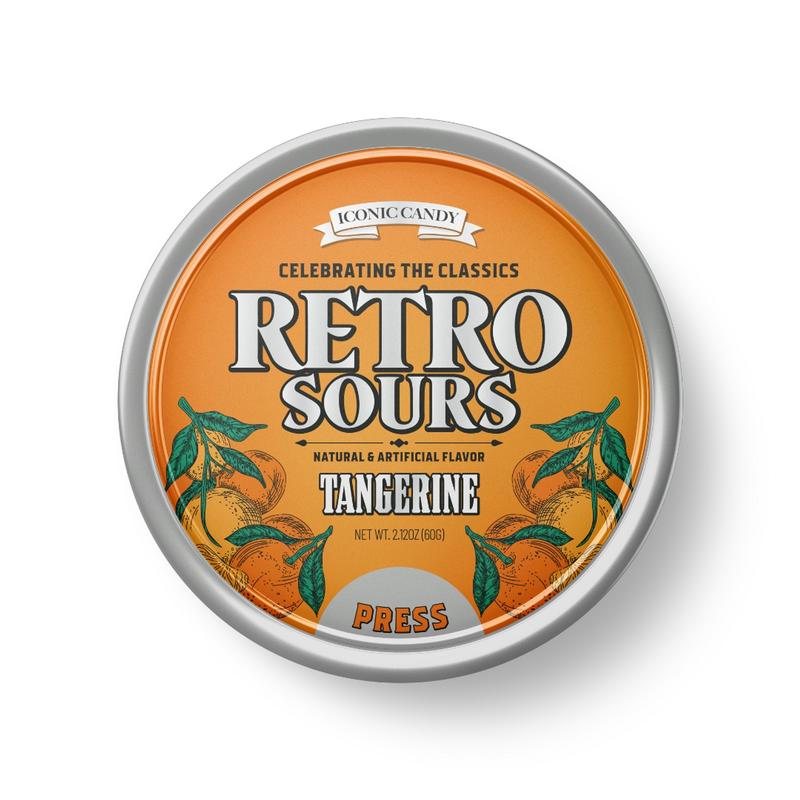 Retro Sour Tins - Hard Tangy Candy - Tangerine Flavored, 1 Tin tiktok ...