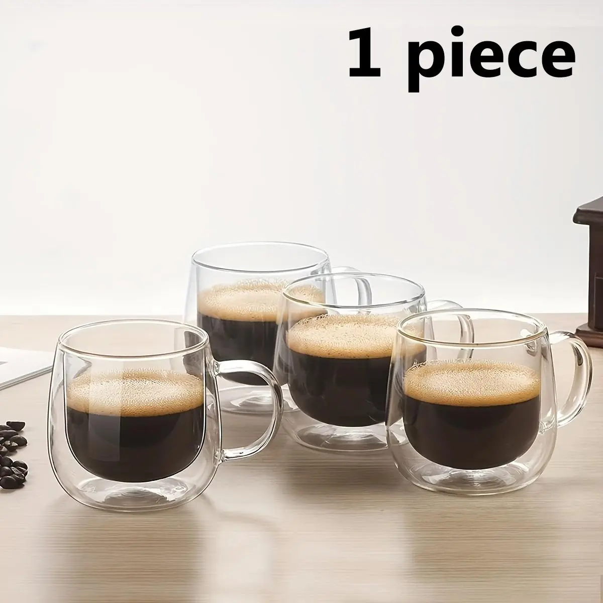 200ML Dual-Layer Glass Coffee Cup, High Borosilicate Insulated Thermal ...