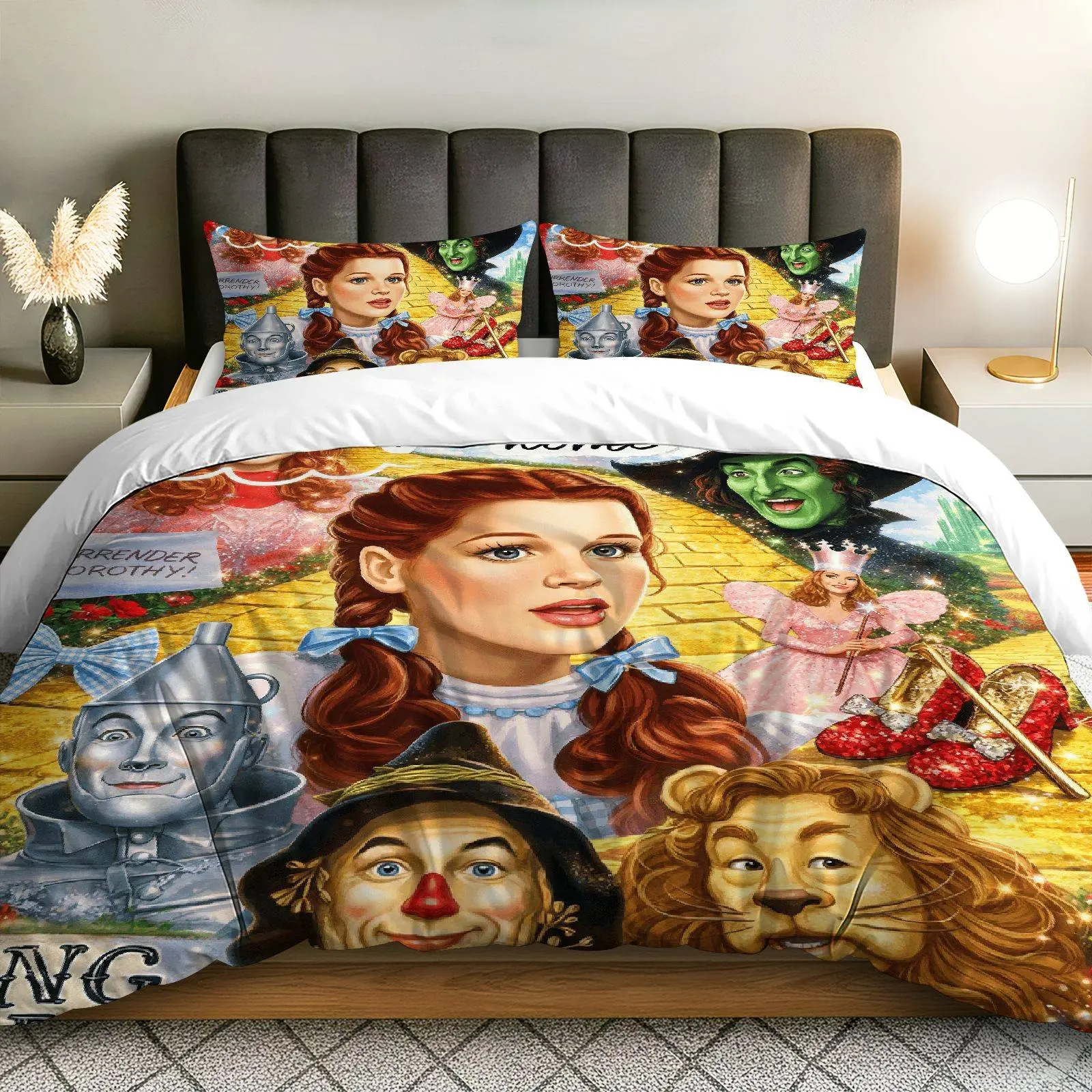 3PCS Duvet Cover Set, 1 Duvet+2 Pillowcases(Without filler), Wizard of ...