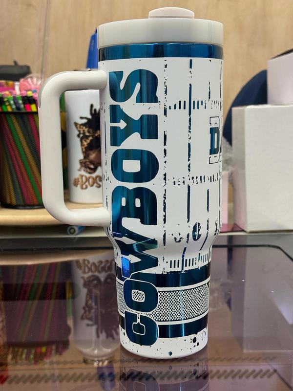 Trending Laser Engraved COWBOYS 40oz Tumbler, Dallas Cowboy Tumbler ...