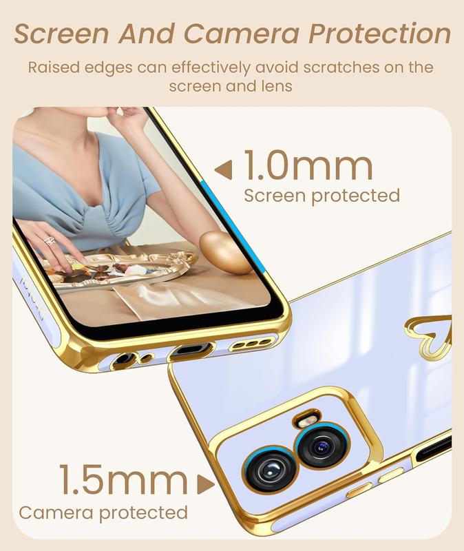 Phone Case for Motoro Moto G 5G 2024 Case with 2X Screen Protector, Girl Women Cute Girly Love ...